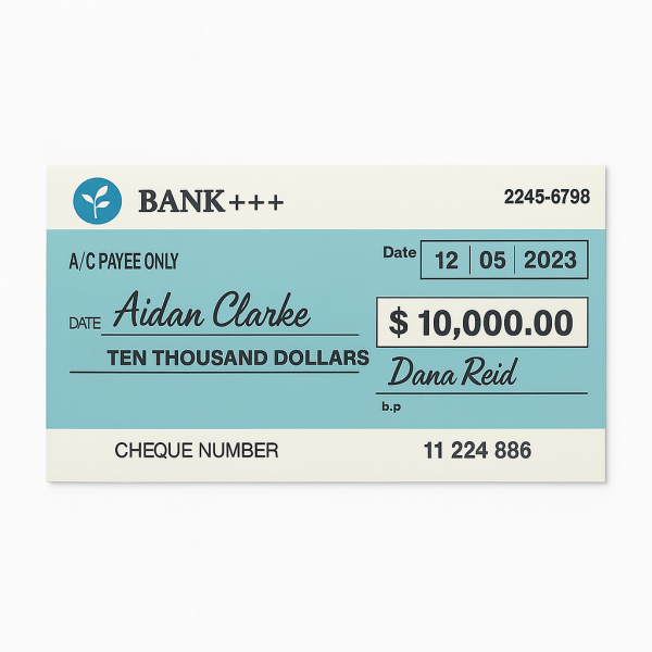 Mock Up Cheque - Lily Print